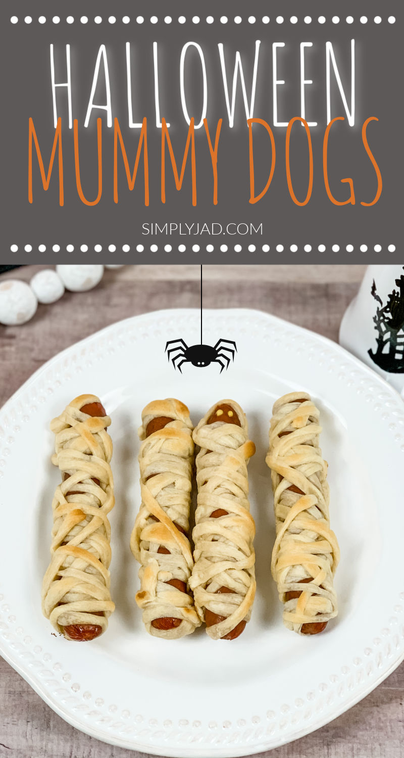 Halloween Mummy Dogs & Spiderweb Dipping Sauce - Simply JAD